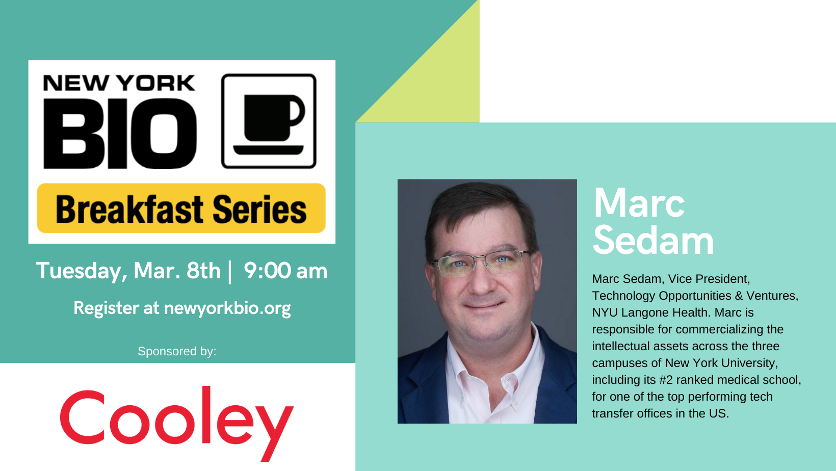 Virtual Breakfast Series - Marc Sedam | NewYorkBIO